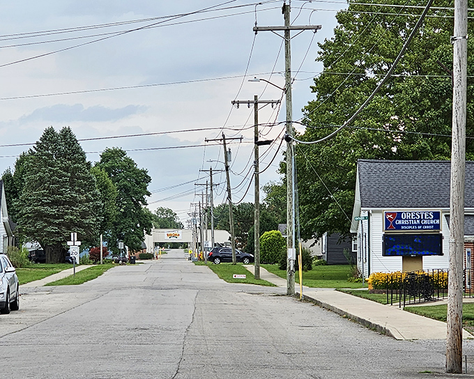Main Street Orestes offers a glimpse into small-town America where time moves at its own pace and neighbors still wave from their porches.