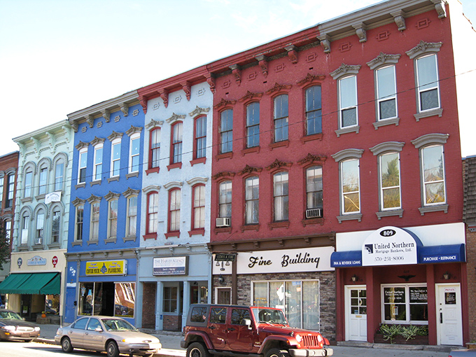 Honesdale's Main Street looks like it was designed by a patriotic painter with a fondness for primary colors. Small-town America at its most photogenic!