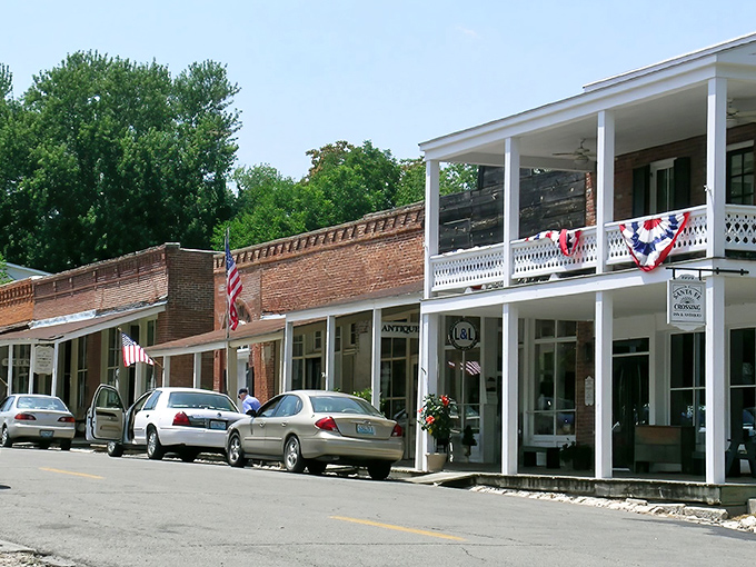 Main Street Americana at its finest! These historic brick buildings with white-columned porches have witnessed nearly two centuries of Missouri history.