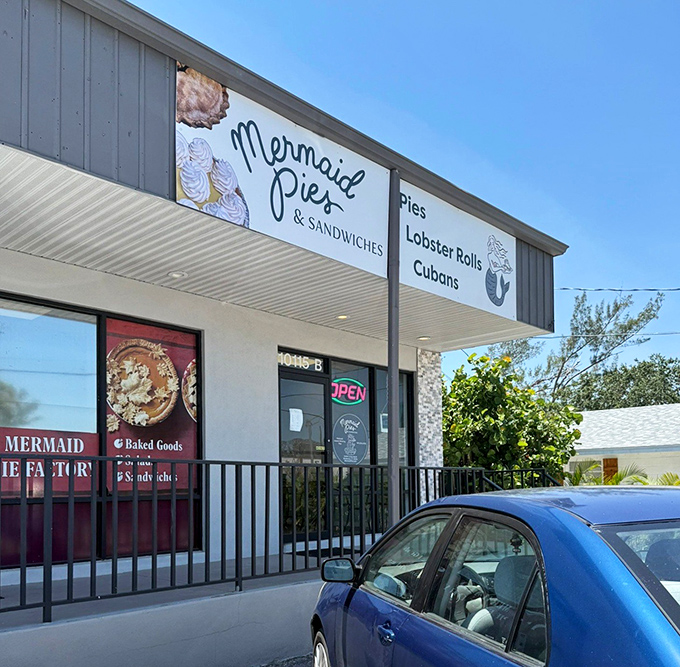 The unassuming storefront belies the culinary treasures within. Like finding a pearl in an oyster, Mermaid Pies' modest exterior hides extraordinary delights.