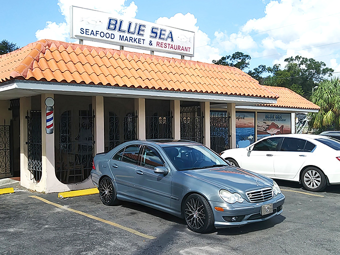 Blue Sea Seafood Market & Restaurant may look modest from the outside, but its orange-tiled roof hints at the fresh catches and flavors inside.