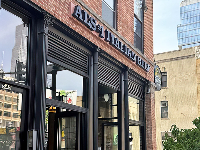 Al's storefront commands attention with its bold signage against Chicago's urban backdrop&mdash;a siren call to beef lovers citywide.