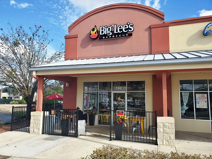 The terra cotta facade of Big Lee's beckons like a barbecue lighthouse, promising smoky salvation to those wise enough to follow their noses to Ocala.