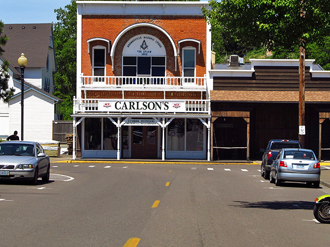 Carlson's stands proudly on Main Street, its brick facade and white balcony like a time portal to Oregon's pioneer days. Antique hunters, prepare your wallets!