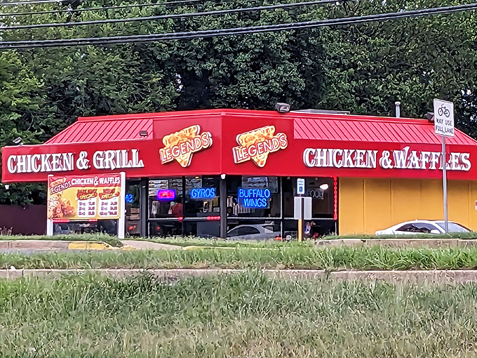 That red roof isn't just a color choice&mdash;it's a beacon of hope for the hungry, standing out along Hyattsville's roadside like a delicious mirage.