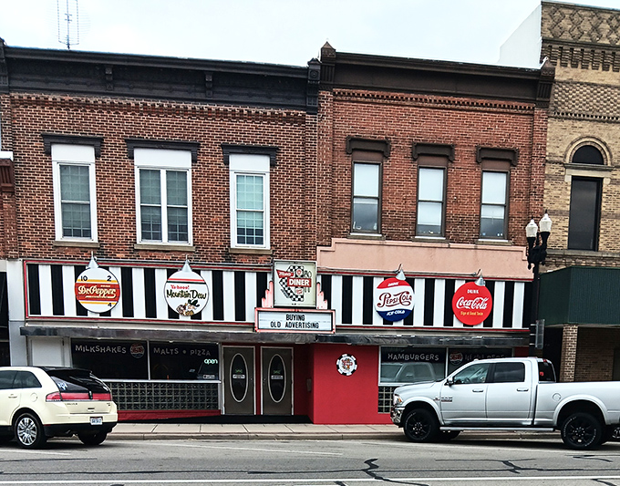 Mom's Diner's classic storefront beckons with vintage charm and the promise of comfort food that'll make you forget what century you're in.