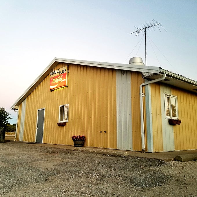 Sometimes the best architecture is a Coca-Cola sign and a building that means business about lunch.