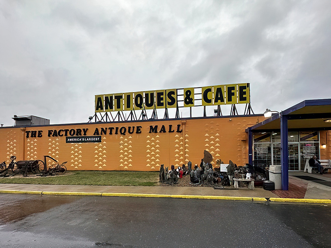 Rain or shine, that bold "ANTIQUES & CAFE" sign has guided generations of collectors to this Verona landmark like a North Star for nostalgia seekers.