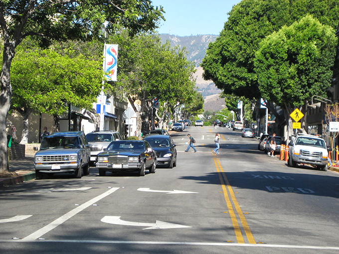 Downtown SLO's tree-lined streets invite leisurely strolls where you'll never feel rushed&mdash;unlike your retirement account before moving here.