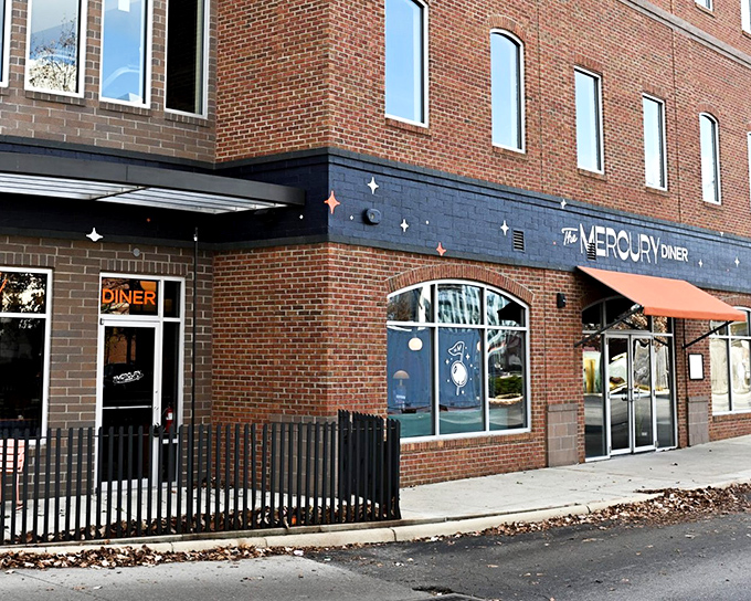 That navy blue trim with subtle star motifs isn't just decoration—it's foreshadowing the celestial experience waiting inside. Columbus's cosmic corner of comfort.