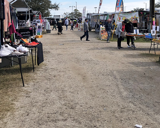 The treasure hunt begins! Pathways between vendor stalls create a labyrinth of possibility where one person's castoffs become another's prized discoveries.