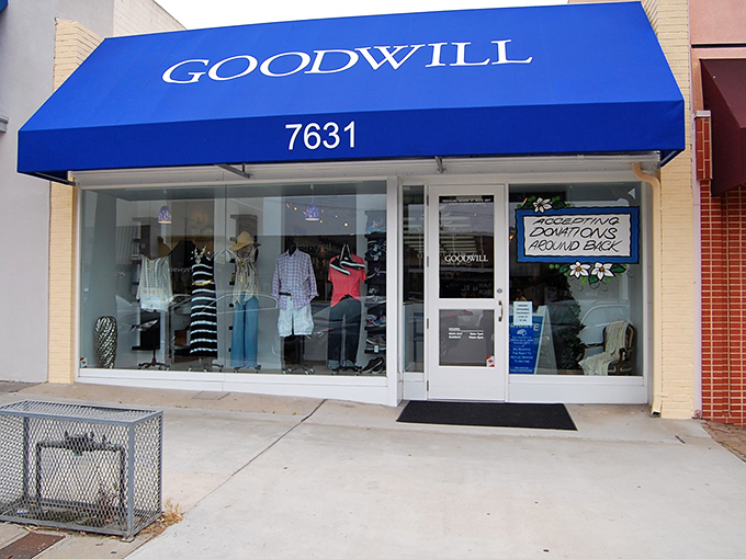 A storefront that doesn't scream "luxury shopping" yet hides more designer labels than some boutiques – the ultimate wolf in sheep's clothing for savvy shoppers.