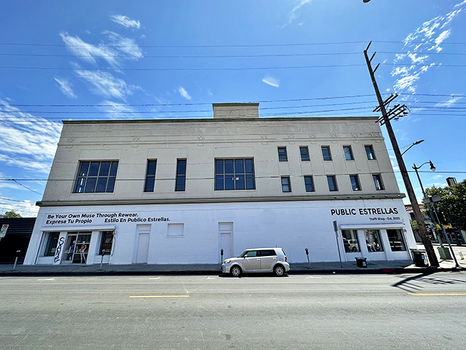 Inside this thrifting paradise, racks stretch toward infinity like a fashionista's dream sequence. Your next favorite outfit is hiding somewhere in plain sight.