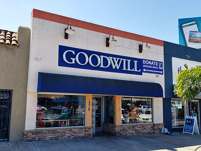 The iconic blue awning beckons like a siren song to bargain hunters. Behind that unassuming storefront lies a treasure trove waiting to be discovered.