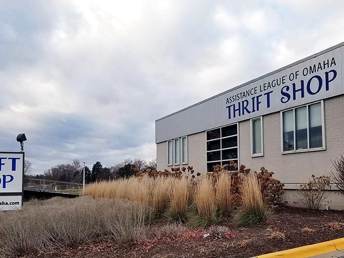 The unassuming exterior of bargain paradise &ndash; where Nebraska's savviest shoppers find treasures hiding in plain sight beneath those cloudy Omaha skies.