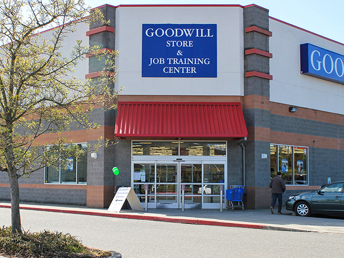 The iconic blue sign and red awning welcome bargain hunters to this treasure-filled wonderland in Everett.