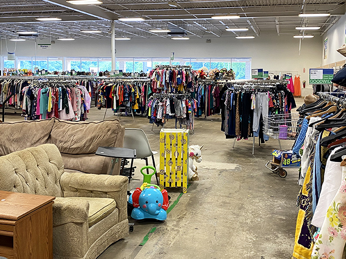 Inside this unassuming exterior lies a treasure trove that would make Indiana Jones swap his fedora for a shopping cart.