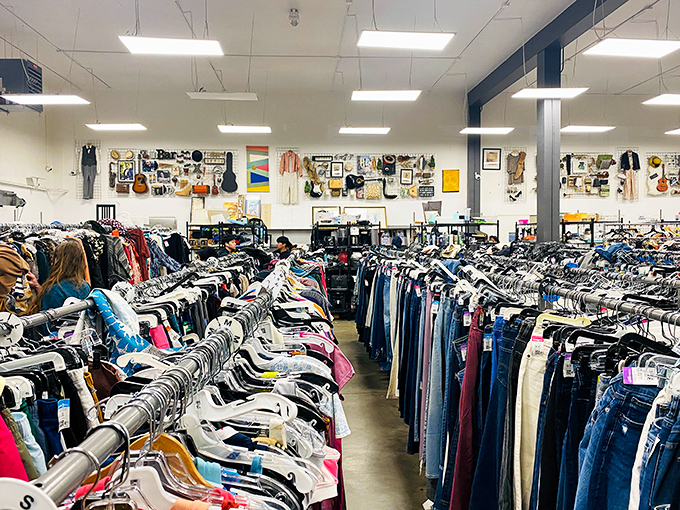 Rack after rack of fashion possibilities stretching to the horizon. Treasure hunting has never looked so organized&mdash;or so promising!