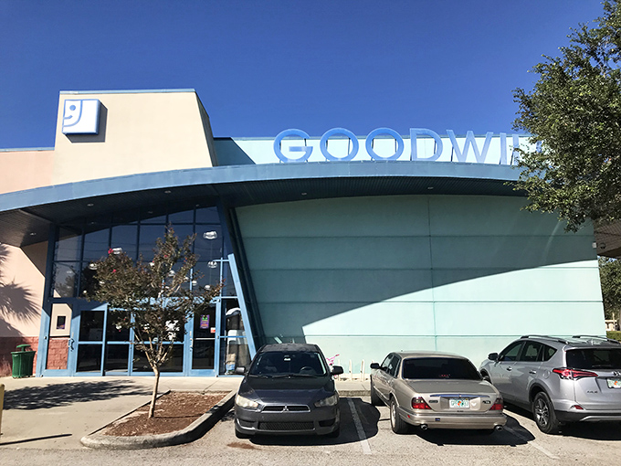 The sleek, modern exterior of Goodwill's Lakeland Superstore belies the treasure trove within&mdash;Florida thrifting elevated to an art form.