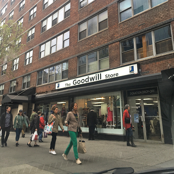 The unassuming storefront of Goodwill on 14th Street &ndash; where Manhattan's fashion dreams get their second act and your wallet gets a standing ovation.