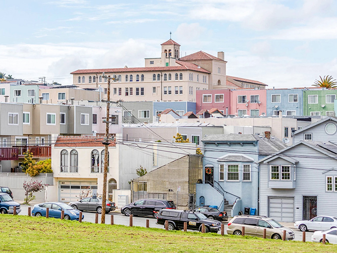 Colorful homes dot the hillside in this neighborhood, where housing costs won't send your retirement fund into cardiac arrest.