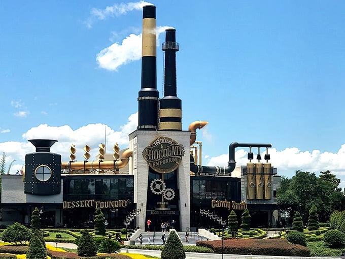 Willy Wonka meets Jules Verne in this steampunk fantasy come to life. Those smokestacks aren't just for show&mdash;they actually billow steam into the Orlando sky!