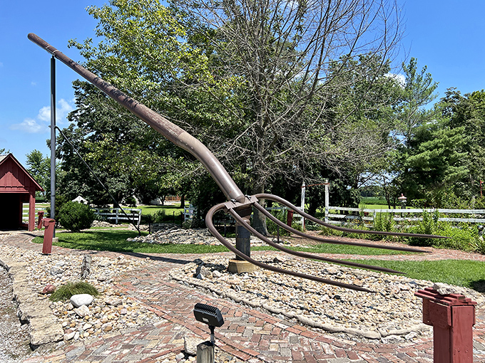 Standing tall against the Illinois sky, this 60-foot agricultural giant makes you feel like you've stumbled into a farmer's version of "Honey, I Shrunk the Kids."