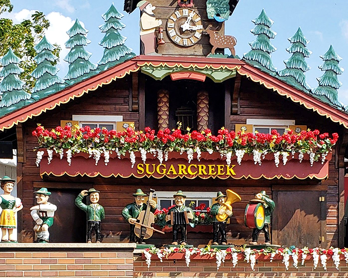 The World's Largest Cuckoo Clock stands proudly in Sugarcreek, its Swiss chalet design and vibrant flower boxes making timekeeping a spectator sport.
