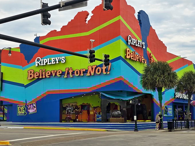 The psychedelic facade of Ripley's Believe It or Not! looks like what would happen if a rainbow and an architect had a wild weekend in Myrtle Beach.