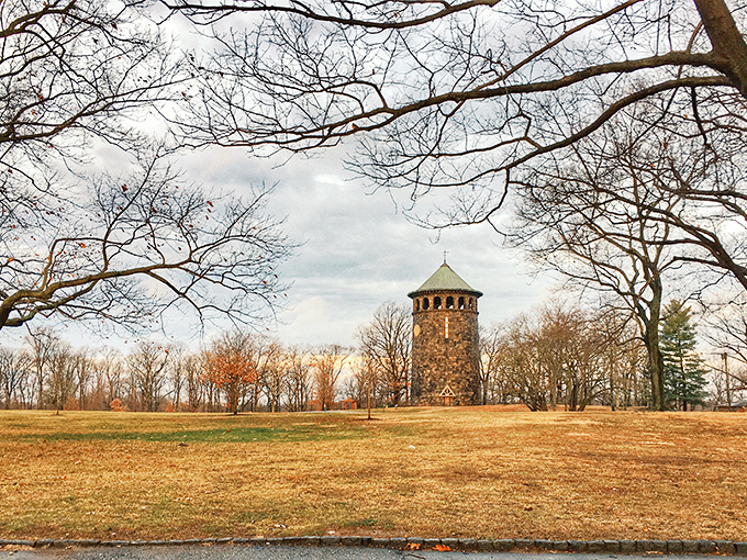 Standing tall since the late 19th century, Rockford Tower's stone silhouette against the autumn sky looks like it was plucked straight from a European countryside.