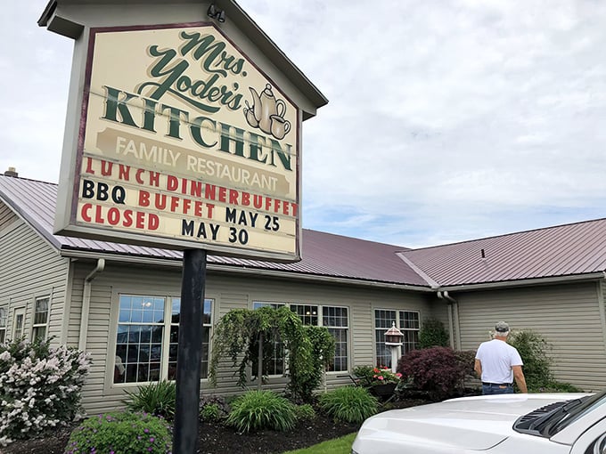 The modest exterior of Mrs. Yoder's Kitchen belies the culinary treasures within—like finding a Michelin-starred restaurant disguised as your favorite aunt's house.