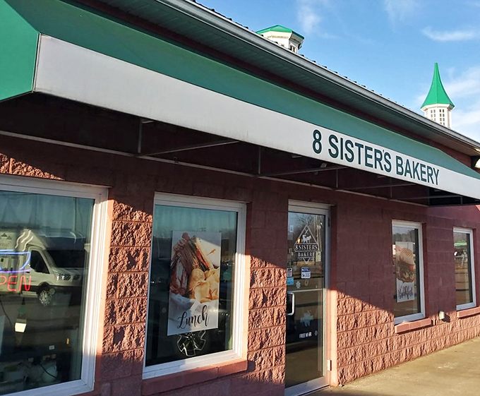 The unassuming exterior of 8 Sisters Bakery belies the treasure trove of baked wonders within. Green trim and brick façade – Ohio's version of finding El Dorado.