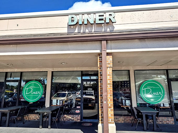 The unassuming storefront that houses flavor explosions within. Like finding a treasure chest disguised as a mailbox, DeBary Diner's exterior keeps its delicious secrets well-hidden.