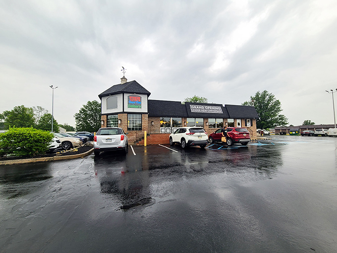 The Limerick Diner stands proudly against Pennsylvania skies, its distinctive cupola and brick exterior promising comfort food salvation to hungry travelers on Ridge Pike.