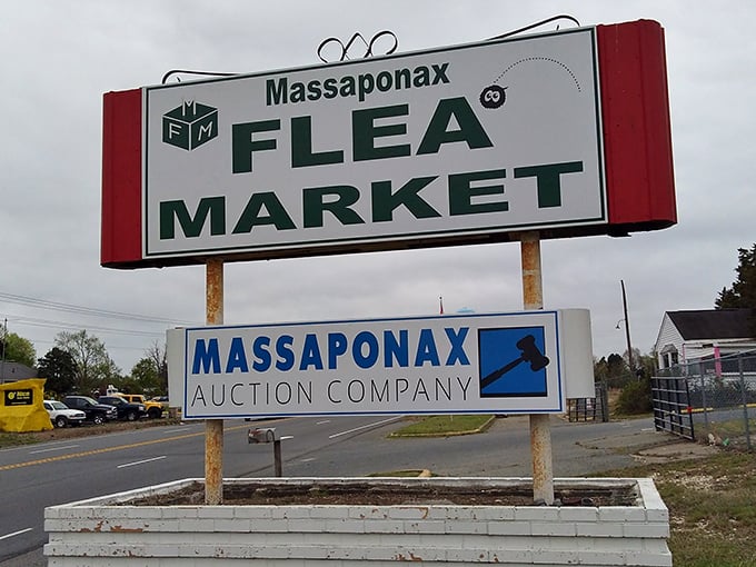 The bold sign of Massaponax Flea Market stands proudly along the roadside, beckoning treasure hunters to explore Virginia&rsquo;s hub of bargains and curiosities.