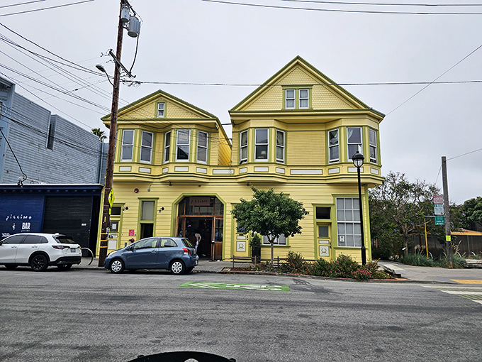 The Yellow Building stands proud in Dogpatch, a Victorian charmer housing culinary treasures that belie its sunny exterior.