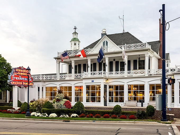 Zehnder's grand white colonial fa&ccedil;ade stands like a welcoming beacon in Frankenmuth, promising comfort food and Bavarian charm.
