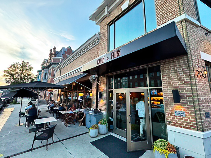 The brick fa&ccedil;ade of Cork & Fork beckons like an old friend on Harrisburg's Second Street, promising culinary adventures behind those welcoming doors.