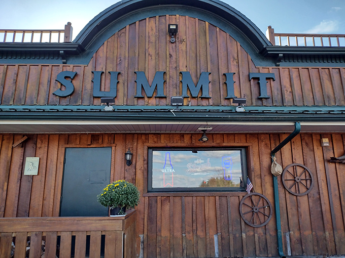 The rustic wooden facade of Summit Lodge & Grill welcomes you like an old friend with a secret recipe worth sharing.