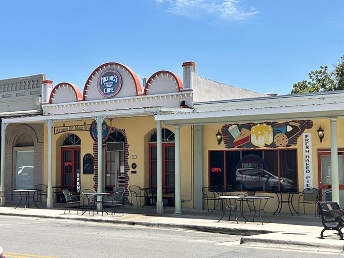 The scalloped facade of Maxine&rsquo;s stands out on Bastrop&rsquo;s Main Street, guiding hungry travelers toward small-town charm and big, comforting flavors.