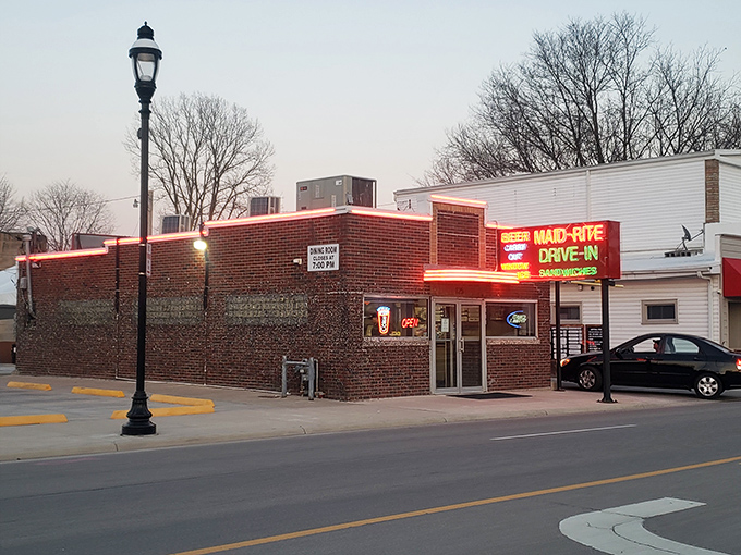 As dusk settles over Greenville, the Maid-Rite's warm lights promise comfort food that transcends trends and fads.