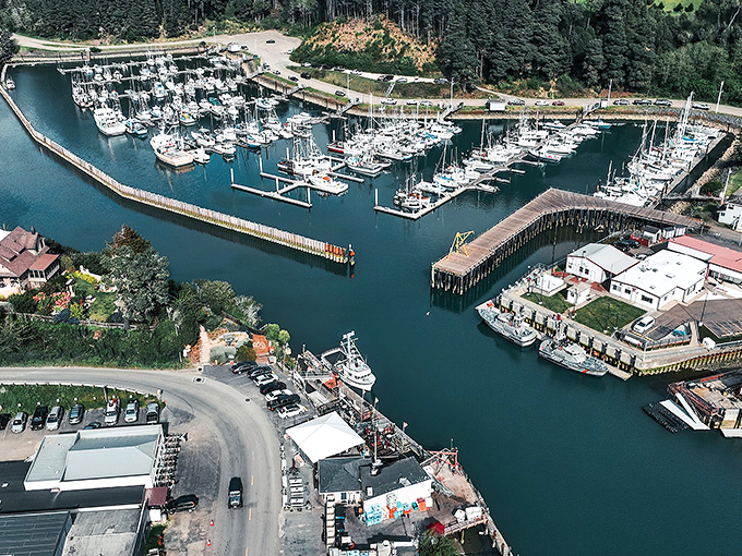 Noyo Harbor isn't just a pretty postcard&mdash;it's a working fishing port where your seafood dinner was likely swimming just hours before landing on your plate.