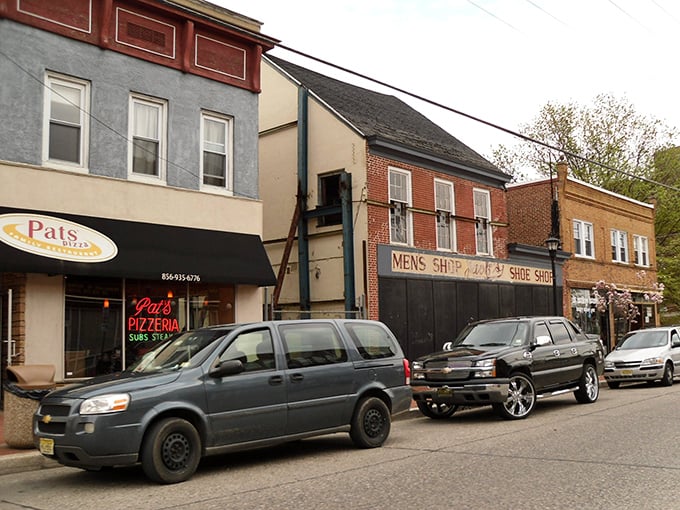 Pat's Pizzeria anchors this classic small-town streetscape, where the pace is as relaxed as your retirement portfolio should be.