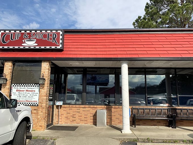 That classic diner sign promises exactly what we all need: "Good food. Good friends." No false advertising detected&mdash;just honest Georgia hospitality.