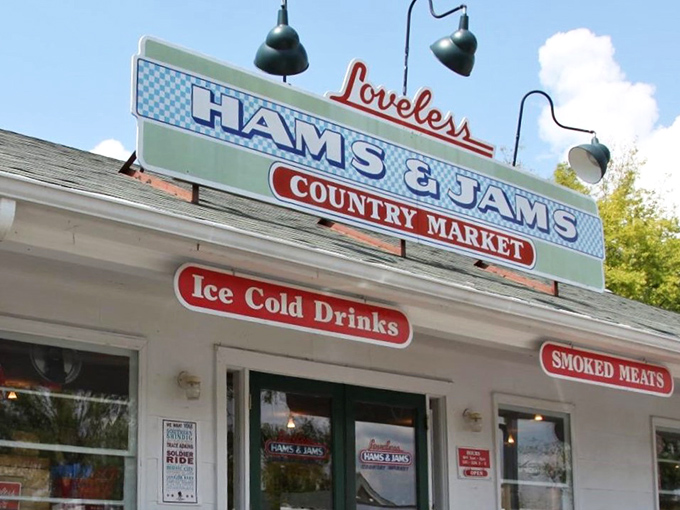 The iconic Hams & Jams Country Market sign promises treasures within &ndash; a Southern souvenir shop that's actually worth visiting. 