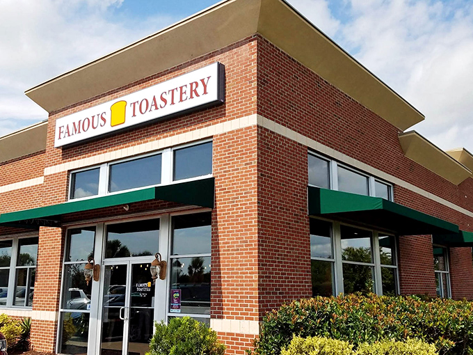 The brick exterior with its cheerful green awnings promises morning salvation for the breakfast-deprived. Like a lighthouse for the hungry.