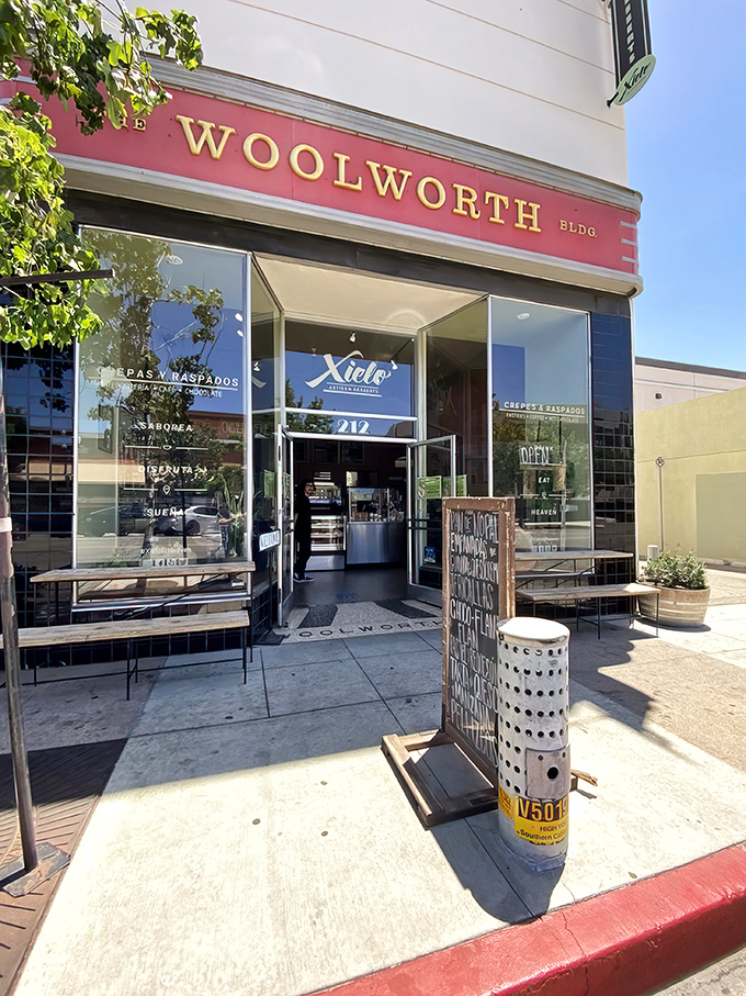 The historic Woolworth Building in downtown Oxnard houses this sweet sanctuary. That iconic red marquee isn't just signage—it's a beacon for dessert pilgrims.