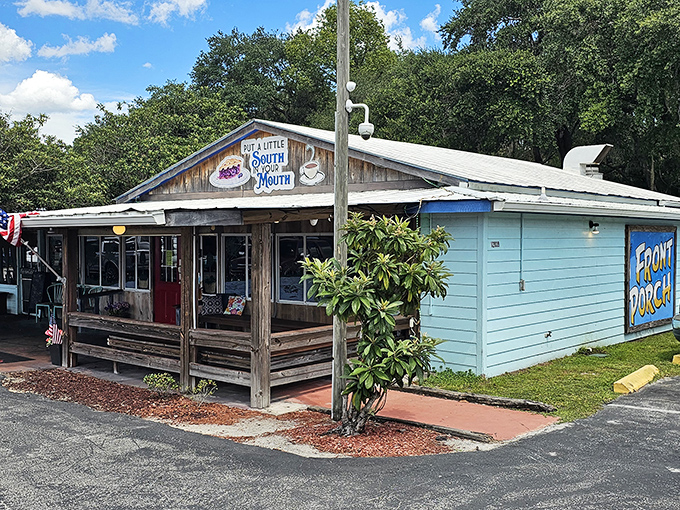 The unassuming blue exterior hides culinary treasures within &ndash; like finding a winning lottery ticket in your jeans pocket.