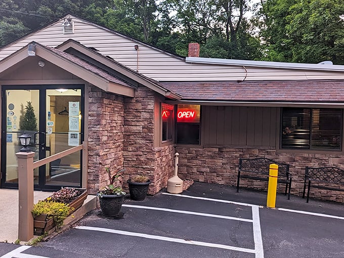 The unassuming stone facade of Oak Park Tavern hides culinary treasures within. Like finding a diamond in the rough, this Mansfield gem beckons with rustic charm.