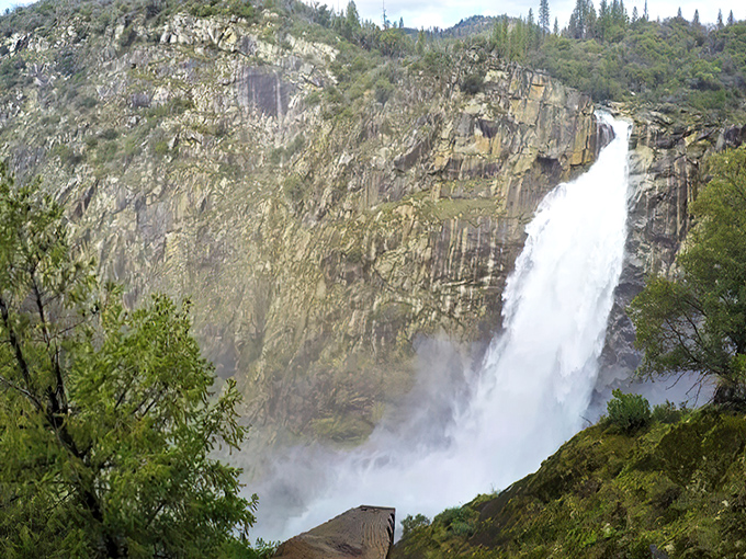 Nature's grand performance: Feather Falls cascades 410 feet down ancient granite cliffs, putting on a show that rivals any Broadway production.